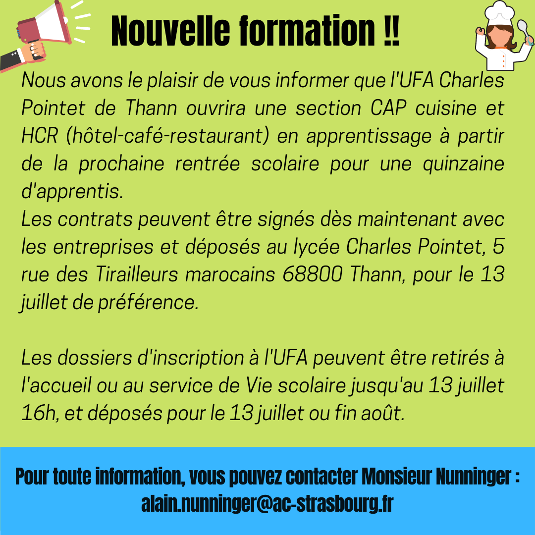 Nouvelle offre de formation en apprentissage – LYCÉE PROFESSIONNEL ...